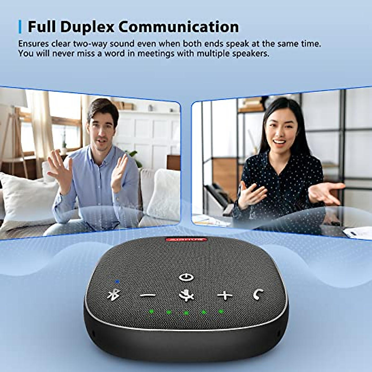 AIRHUG Bluetooth Speakerphone,Conference Speaker with Microphone,6 metes HD Voice Pick Up,Advanced Noise Reduction Algorithm,USB-C Plug & Play,Compatible with Zoom,MS Team,Skype