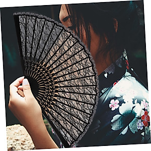 Dance Fans Hand Fan Foldable Sequin Folding Fans Silk Fans Chinese Folding Fan Tassel Fan Spanish Hand Fans Retro Folding Floral Hand Fans Lace Victoria Miss