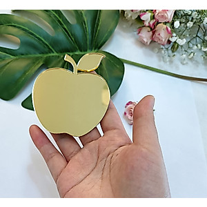 20PCS of Acrylic Place Cards,Wedding Place Cards,Apple Place Names Blanks for Wedding Decor Dinner Party Seating (Gold Mirror)