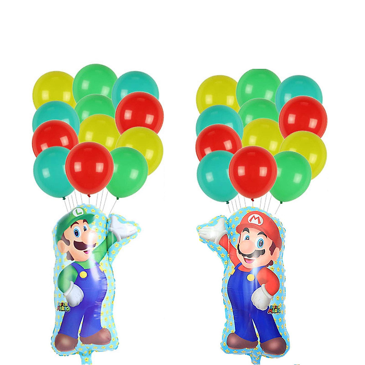 Mario Brothers Balloons Mario Birthday Party Supplies 5th Birthday Balloon Mario Party Decorations for Kids, Set of 27 Pcs (5th Mario)