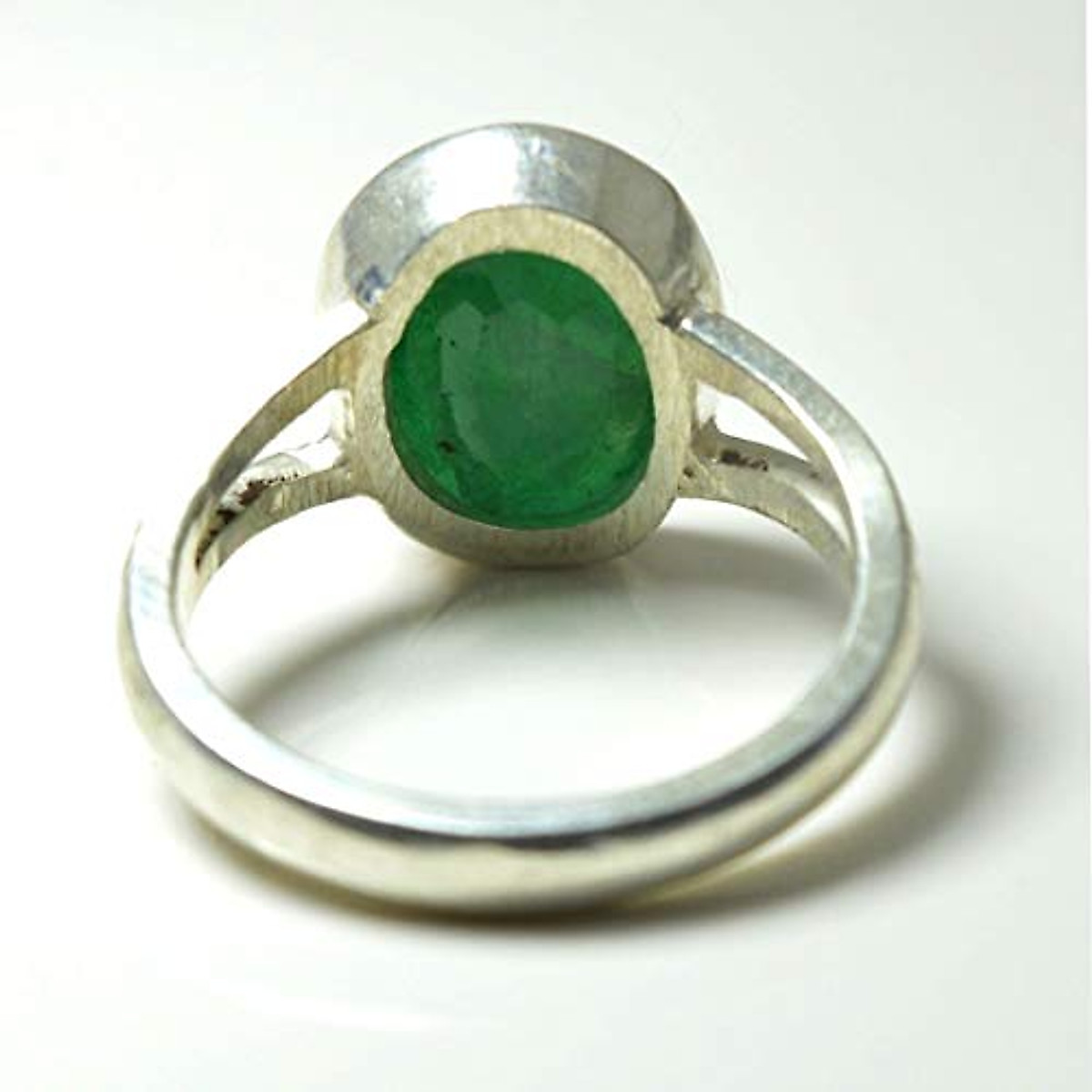 Jewelryonclick 4 Carat Natural Emerald Silver Cut Rings for Women's May Birthstone Jewelry in Size 4-13