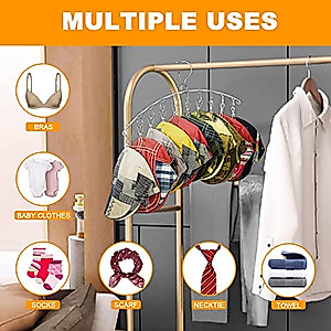 M MOACC Hat Racks for Baseball Caps Hangers Set of 2 Hat Rack with 10 Stainless Steel Clips Hat Hanger Holder Cap Organizer for Closet Room Storage Display, Fits All Caps, Silver