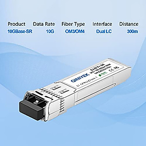 2Pack 10GBase-SR SFP+ Transceiver, SFP+ Multi-Mode to LC Module, 850nm MMF,up to 300 m,Compatible with Cisco SFP-10G-SR, Unifi UF-MM-10G, Meraki MA-SFP-10GB-SR,Fortinet,Mikrotik,Netgear,Supermicro