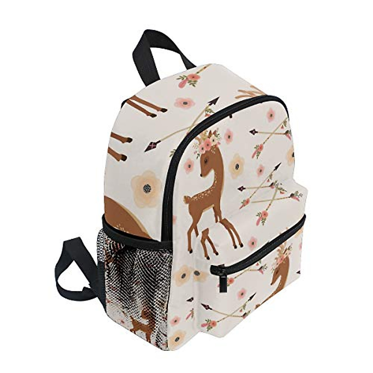 Kids Backpack Deer With Flower Arrows Preschool Bag for Toddler Boy Girls Schoolbag One Size