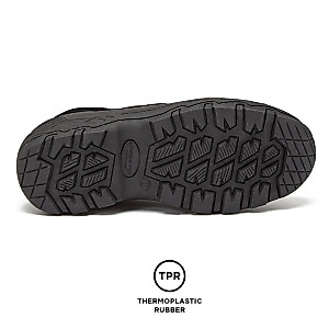 LONDON FOG Bronson Slip On Snow Boots for Men Waterproof Shoes - Suede Insulated Winter Boots for Men - Black, 11 Medium