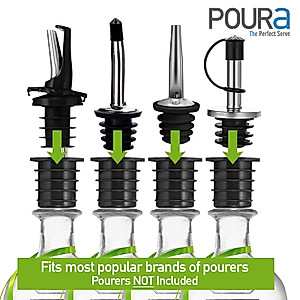 Liquor Pourer Adapters 6 Pk - Adapt Any Liquor or Oil Pourer Spout into a Large Liquor Pourer - Fits Extra Large Bottles up to 1 Inch / 25mm Neck
