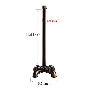 TLBTEK Floor Toilet Paper Holder Stand, Black Iron Farmhouse Paper Towel Rack,Rustic Industrial Vintage DIY Style Pipe Roll Tissue Holder Heavy Duty for Bathroom, Bedroom, Kitchen (Brown)