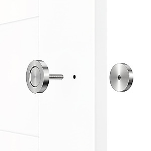 WINSOON Sliding Barn Door Handles Stainless Steel Round Recessed Knob Flush Pulls for Sliding Doors, Modern Hardware Kit with Threaded Rod, Brushed Nickel