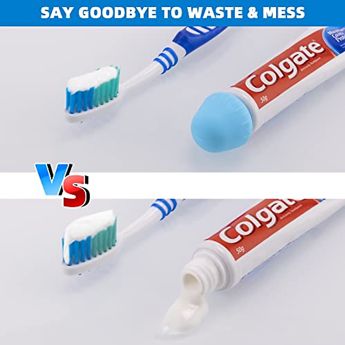 6-Pack Toothpaste Cap, Gelibo Self Closing Toothpaste Squeezer Dispenser for Kids and Adults, Easy to Use, Food Grade Silicone and BPA-Free Toppers, Hygiene No Waste No Mess