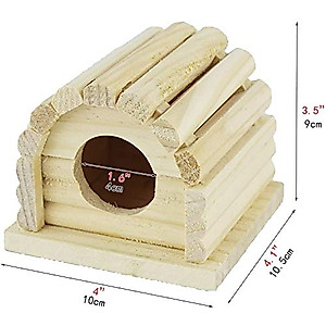 Hamster Wood Ladder Swing Seesaw Toy for Cage Excise Gift Small Pet Dwarf Rat Mouse Gerbil Chinchilla Guinea Pig (House 1 Pack)