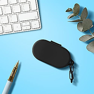 kwmobile Silicone Cover Compatible with OnePlus Nord Buds - Case Cover Stick-On Skin with Clip - Black