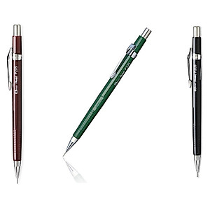 Value Pack of 3 Pentel Sharp Automatic Pencil, 0.5mm, Black, Burgundy, Green Barrels, 3 Pack (P205) by Pentel