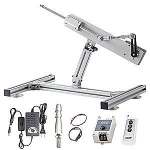 JQDML DIY Reciprocating Cycle Linear Actuator Motor 24V Stroke 1.18-6 inch No Load Speed 25-120rpm Torque 3-40lbs,with Stand Kit,Speed Control Regulator,Remote Controller(24V150mm120rpm)