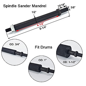 scottchen PRO Spindle Sander Adaptor 4-1/2" x 1/2" with Rubber Sanding Drum Kit OD 3/4", 1", 1-1/2" and Sandpaper Sleeves Grit# 80,120 - S/10
