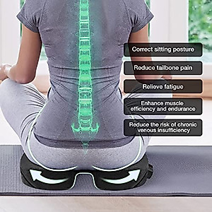 KEPTFIT Intelligent Office Chair Seat Cushion, Sedentary Reminder Gel Memory Foam Desk Car Seat Cushions for Back, Coccyx, Tailbone Pain Relief (Black)