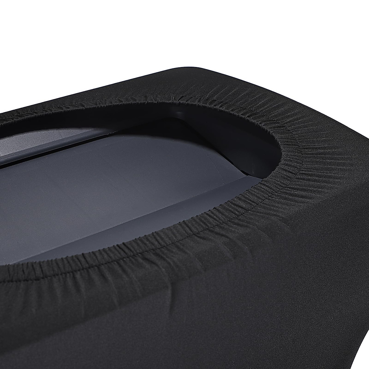 JUXYES Pack of 8 Outdoor Stretch Trash Can Covers, Black Rectangle Spandex Waste Container Cover Decorative Cover for Outside Household Kitchen Bin, Fit for 23 Gallon Bin