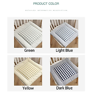 GEXUANCHEN Home Office Cotton Linen Cushion Dining Chair Cushion car Cushion, Non-Slip Fixed Square Cushion, Soft and Comfortable (15.7 * 15.7, Yellow)