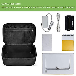 ALKOO Case Compatible with Kodak Dock Plus 4x6 Instant Photo Printer (2022 Edition), Storage Bag for Bluetooth Portable Picture Printer & Photo Paper, Paper Tray, Cartridge Refill- Black (Box Only)