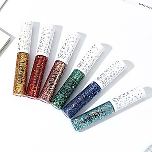 Eyret Green Liquid Eyeshadow Long Lasting Glitter Eyeliner Party Sparkle Sequins Eyeshadow Beauty Cosmetic Makeup for Women and Girls (C-Green)