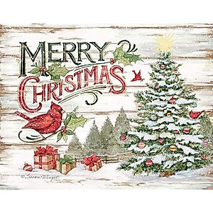LANG Pine Forest Boxed Christmas Cards, Artwork by Sam Timm, 18 Cards & 19 Envelopes, 5.375" x 6.875", Exclusive LANG Artwork by Sam Timm for LANG, Glitter Embellishment (1004866)