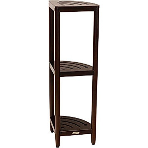 AquaTeak Kai Mocha Corner Teak Bath Shelf