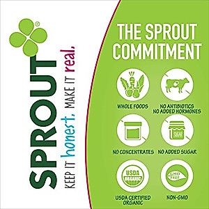 Sprout Organic Baby Food, Stage 3 Pouches, Garden Vegetables with Free-Range Turkey, 4 Oz Purees (Pack of 6)