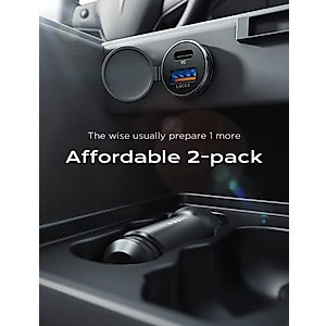 2-Pack USB C Car Charger Fast Charge, 48W Car Cigarette Lighter USB Charger[Mini&Metal], LISEN USBC Fast Car Charger Adapter Compatible with iPhone 14 Pro Max Plus 13 12, iPad Pro, Samsung, Pixel