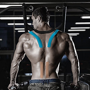 Kinesiology Tape 1/2 /5 Rolls Sports Athletic Mucle Wrist Knee Ankle Elastic Waterproof Breathable 2 Inch x 16 Feet Beige 1 Roll by SOON GO