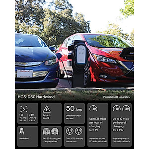 40 Amp Dual EV Charger, Enphase HCS-D50, 240v, 9.6kW Power, 5-Year Warranty, Safety Certified, J1772 Connectors, Hardwired, 25ft Cables, Formerly ClipperCreek