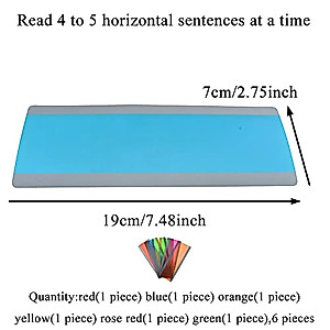 Acoeitl Guided Reading Highlight Strips Colored Overlay Bookmarks Tracking Rulers Focus Words Stop Jump Fun to Read Keep Sentence Organized Relax Eyes Reduce Glare for Dyslexia Student 6 Colors 6Pcs