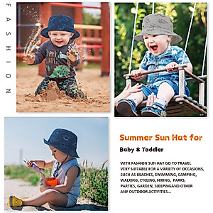 Baby Boy Sun Hat, Summer Beach UPF 50+ Sun Protection Hats, Toddler Kids Wide Brim Sun Hats Cap（12-24 Months