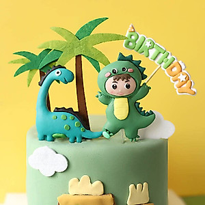 Gyufise 9 Pack Dinosaur Cake Decorations Dinosaur Babyshower Happy Birthday Cupcake Topper Dinosaur Cake Toppers for kids Birthday Baby Shower Party Supplies