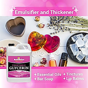 BulkBliss Vegetable Glycerine Food Grade, Non-GMO for Skin, Crafts - Half Gallon Glycerin Liquid (64 oz)