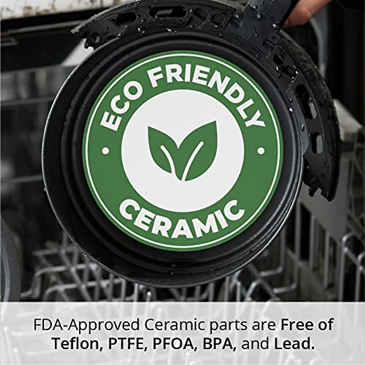 Aria Teflon-Free 5 Qt. Ceramic Air Fryer with Recipe Book, White