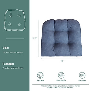 BOSSIMA Patio Tufted Seat Cushion for Outdoor Furniture, Set of 2, Furniture Dinning Chair Pad Light Grey