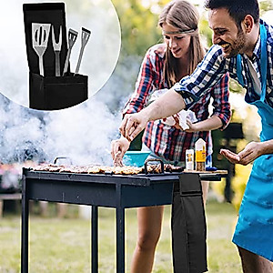 Tugaizi 2 Pcs Grill Utensil Storage Bags BBQ Tool Storage Bags Foldable Grill Bags for Camping Hiking Barbecue