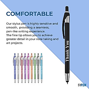 Thank You Greeting Gift Stylus Pens for Touchscreen Devices - 2 in 1 Combo Pen - for Employee Appreciation, Events and Parties, Imprinted "Thank you" on each pen, 100 Pack