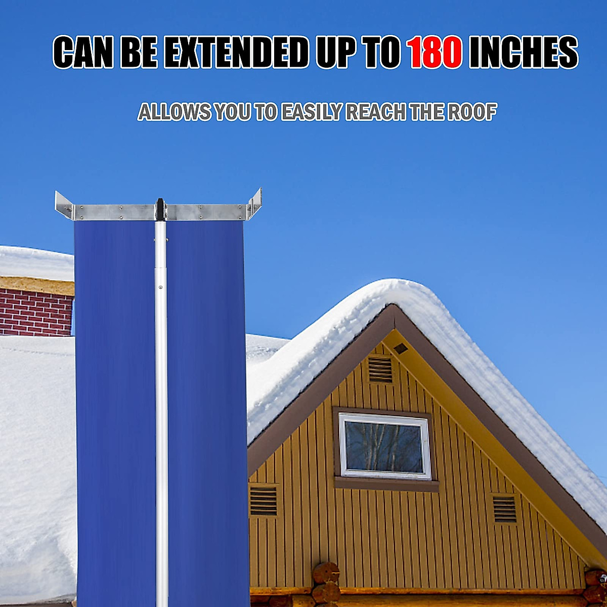 Snow Roof Rake - Multi-Function Roof Rakes for Snow Removal with Extended Extension Poles and Fabric Slide Rails, Snow rake That can Quickly Clear Snow from Roofs