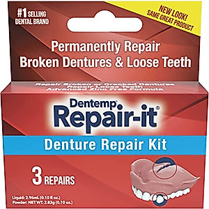Dentemp Repair Kit - Repair-It Advanced Formula Denture Repair Kit - Denture Repair Kit Repairs Broken Dentures - Denture Repair to Mend Cracks & Replace Loose Teeth