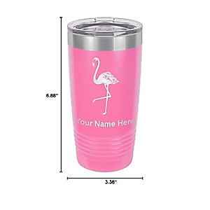 LaserGram 20oz Vacuum Insulated Tumbler Mug, Flamingo, Personalized Engraving Included (Pink)