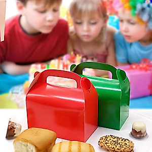 GARROS Red Party Treat Boxes 6.9"x6.5"x3.5" 24-Pcs Each DIY Favors Bag,New Years Boxes,Birthday Party Gift Giving Wedding, Baby Shower, Graduation Party Supplies,New Years G, Valentines Day, Holidays