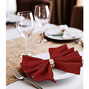 Utopia Home [24 Pack, Red] Cloth Napkins 17x17 Inches, 100% Polyester Dinner Napkins with Hemmed Edges, Washable Napkins Ideal for Parties, Weddings and Dinners