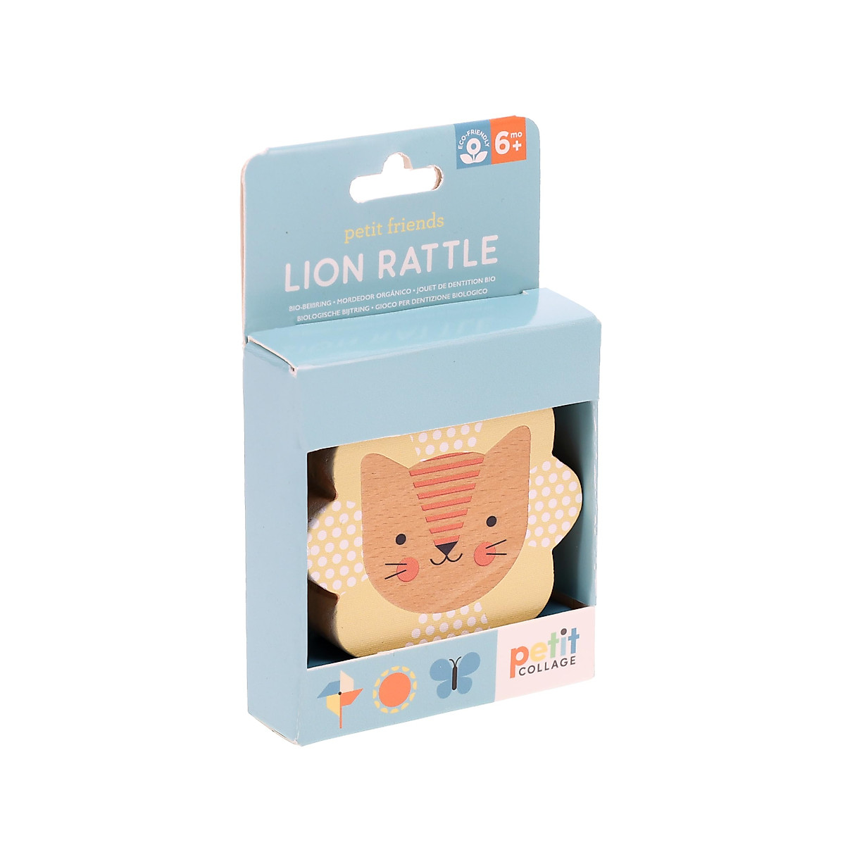 Petit Collage Friends Lion Rattle