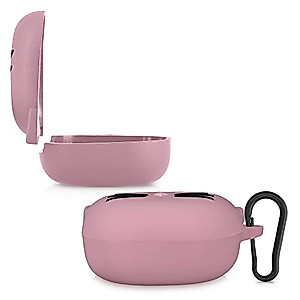 kwmobile Silicone Case Compatible with Samsung Galaxy Buds 2 Pro/Buds 2 / Buds Live Case Cover - Cat Black/Pink