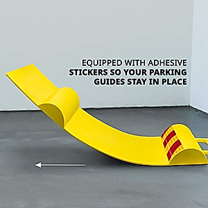 RaxGo Car Parking Mat, Garage Wheel Stopper Parking Aid, Tire Guides for Cars, Trucks & Other Vehicles | Anti-Skid Grips, Easy Install Adhesive, Carry Handles & Reflective Strips | Pack of 2 Mats