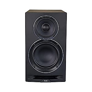 ELAC Uni-Fi Reference 3-Way 6-1/2" Bookshelf Speakers, Pair of Bookshelf Speakers System for Home Entertainment, Black Baffle with Walnut Sides