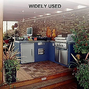 Karpevta Outdoor Kitchen Door 17" W X 24" H BBQ Single Access Door Stainless Steel Wall Construction Vertical Door for Outdoor Kitchen Grilling Station or Commercial BBQ Island