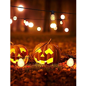 Brightech Ambience Pro Solar Powered LED Outdoor String Lights - 27 Ft Commercial Waterproof Patio Lights with Flaming, Flickering Bulbs - Shatterproof String Lights for Your Halloween, Porch, Deck