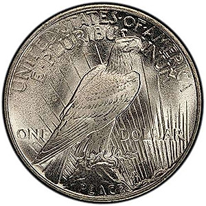 1922 - 1925 Peace Silver Dollar (Random Year) $1 Brilliant Uncirculated