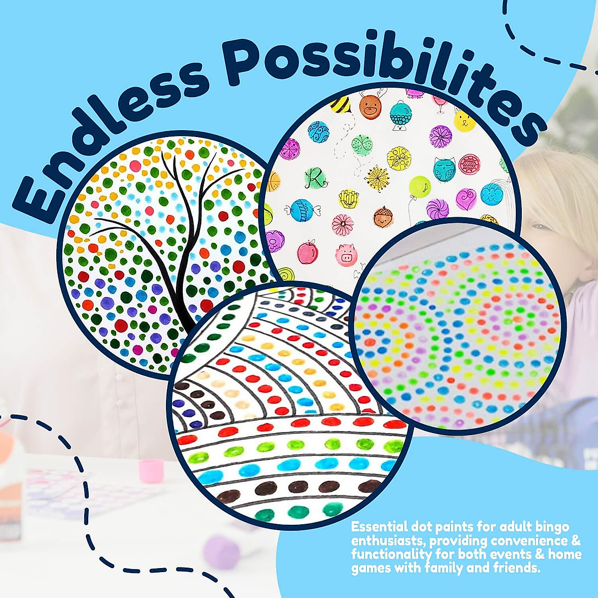 Dot Markers | Bingo Daubers Bright | Washable Art Markers for Toddlers Kids Adults | Arts and Crafts | Kids Art Supplies | Dot Paint Craft Kit | Toddler Painting Supplies | Drawing Coloring Set